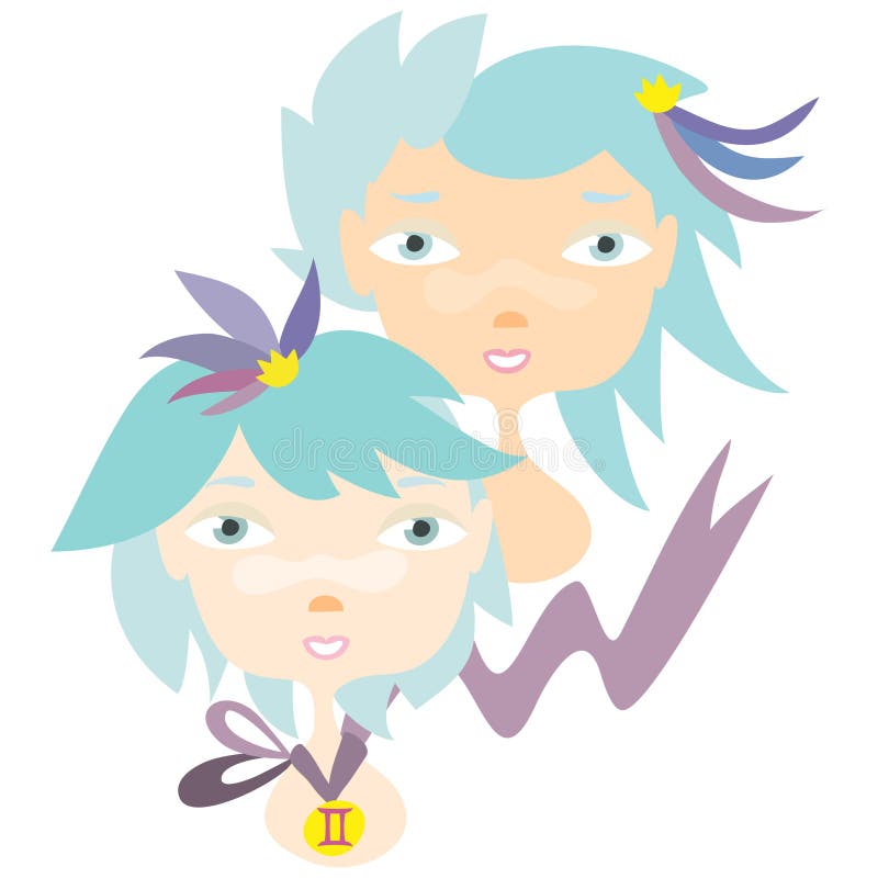 Zwillinge (Zeichen Des Tierkreises) Stock Abbildung - Illustration von ...