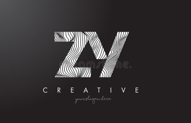 Zy Z Y Letter Logo With Zebra Lines Texture Design Vector Stock Vector Illustration Of White