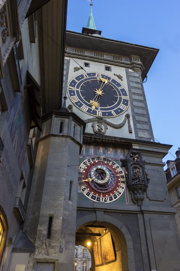 Zytglogge In Bern, Landmark Medieval Clock Tower Stockfoto - Bild von ...