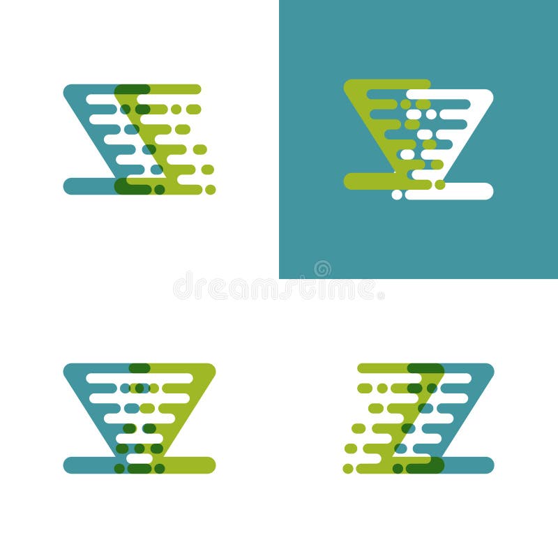 ZZ Letters Logo with Accent Speed Green and Blue Stock Vector ...