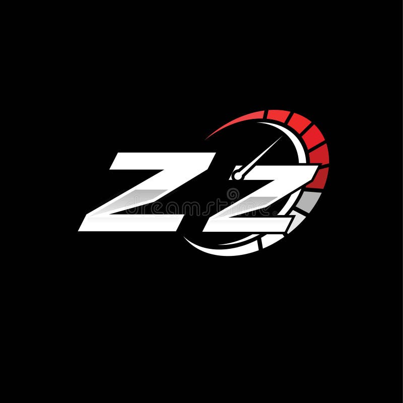 ZZ Logo Letter Speed Meter Racing Style Stock Vector - Illustration of ...