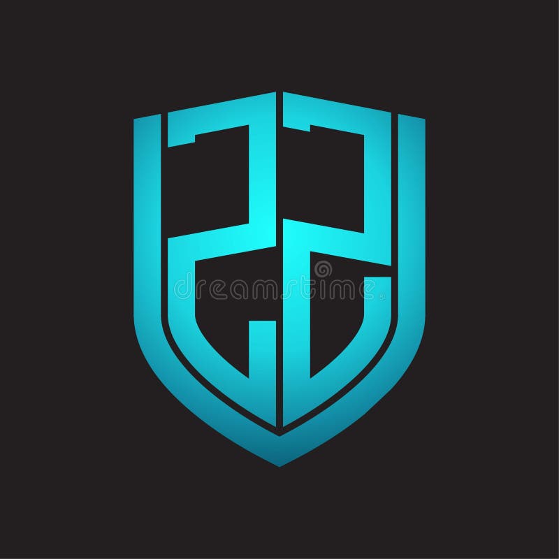 Initial Letters ZZ Shield Shape Black Monogram Logo Vector Stock Vector ...