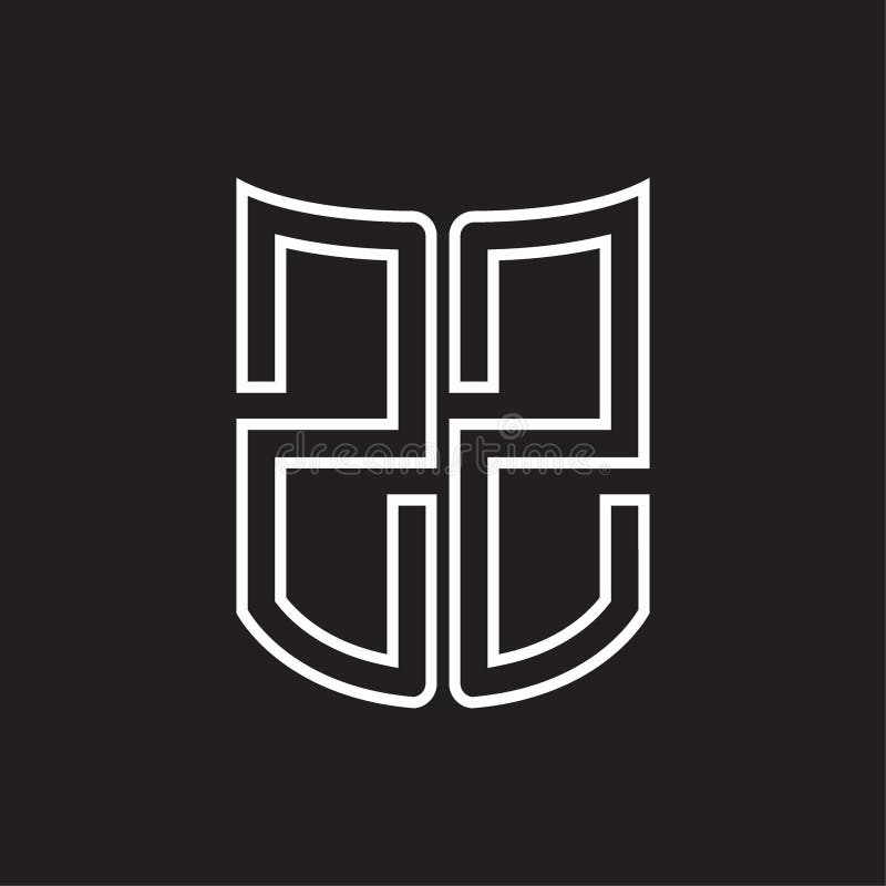 ZZ Logo Monogram with Ribbon Style Outline Design Template Stock ...