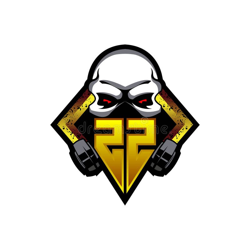 ZZ Logo Monogram with Skull Shape Designs Template Stock Vector ...