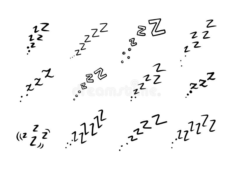 Zzz Doodle Illustration Drawing Symbol for Sleep Cartoon Vector Stock ...