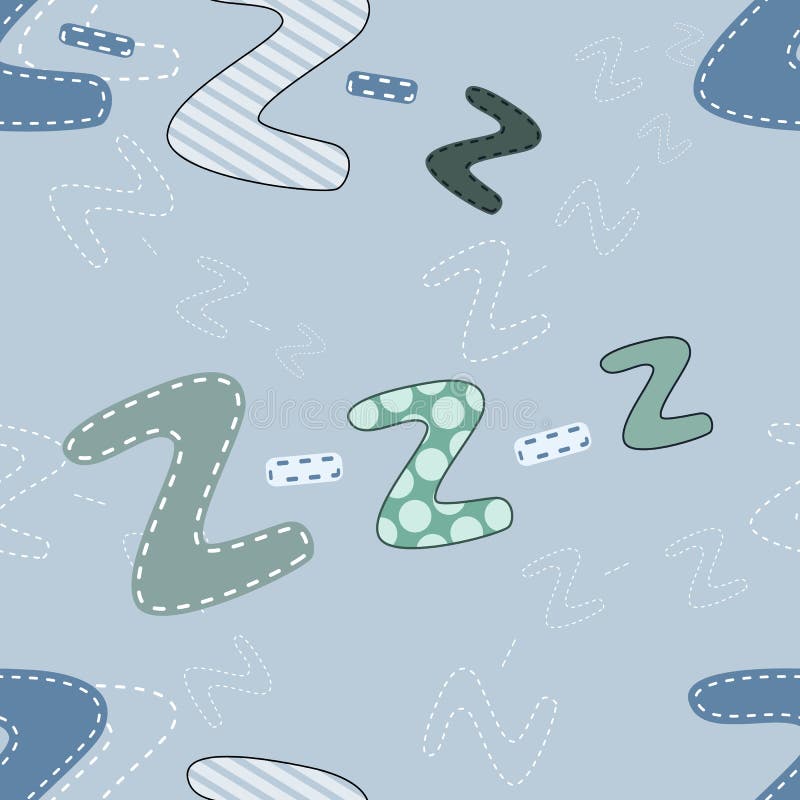 Zzz Sleepy Patch Seamless Pattern Stock Vector - Illustration of ...