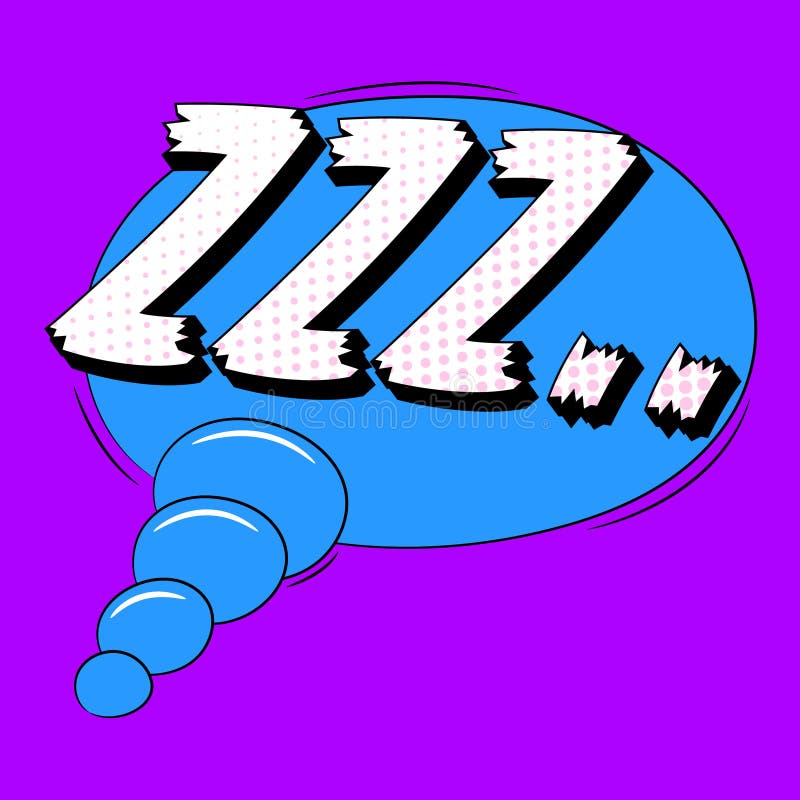 Zzz Speech Bubble in Trendy Pop Art Style. Comic Sound Effect Stock ...