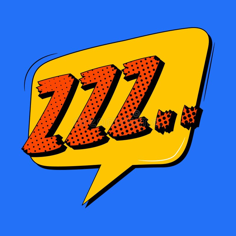 ZZZ Speech Bubble in Trendy Retro Style. Onomatopoeic Expressions Stock ...