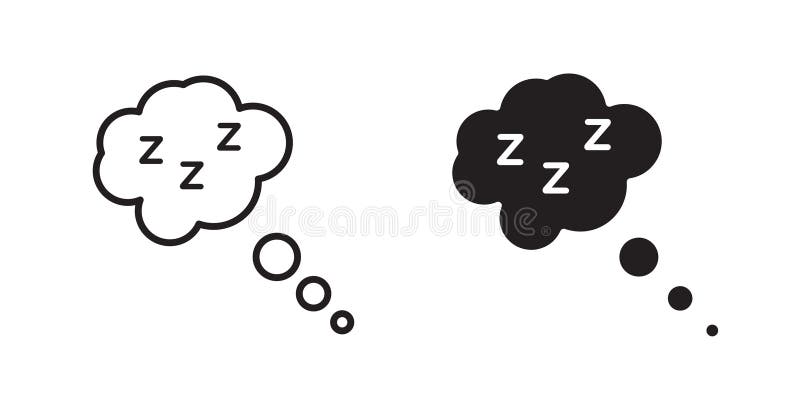 Zzz Thin Line Vector Icon Set Stock Illustration - Illustration of yawn ...