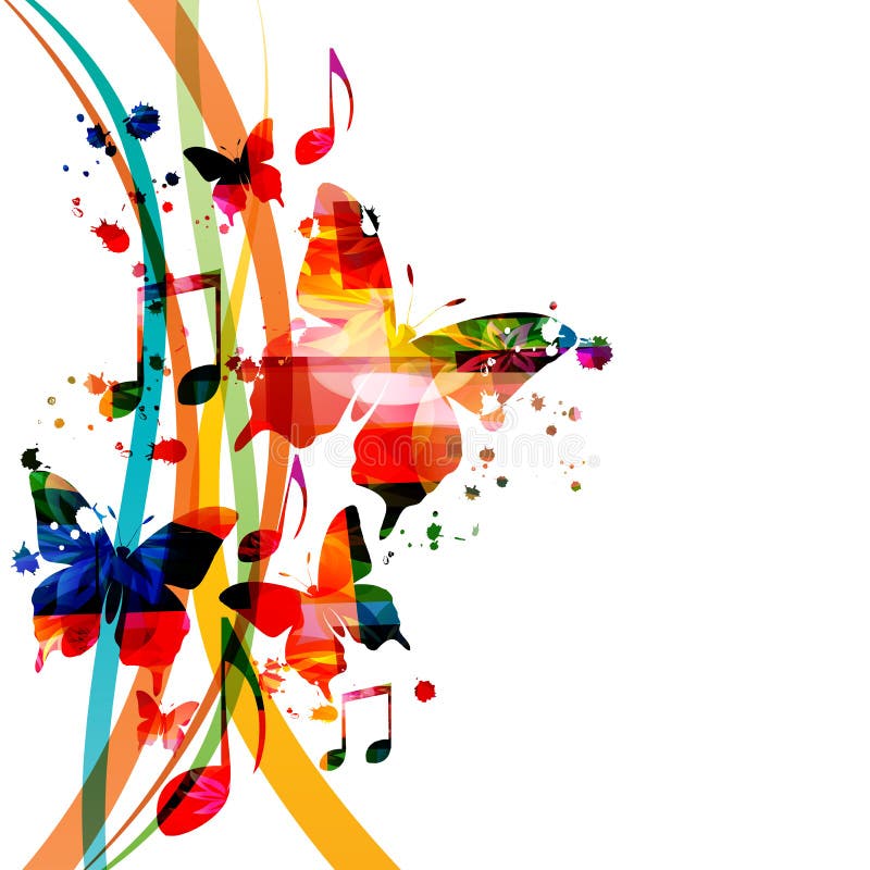 Music Background with Colorful Music Notes Vector Illustration Design ...