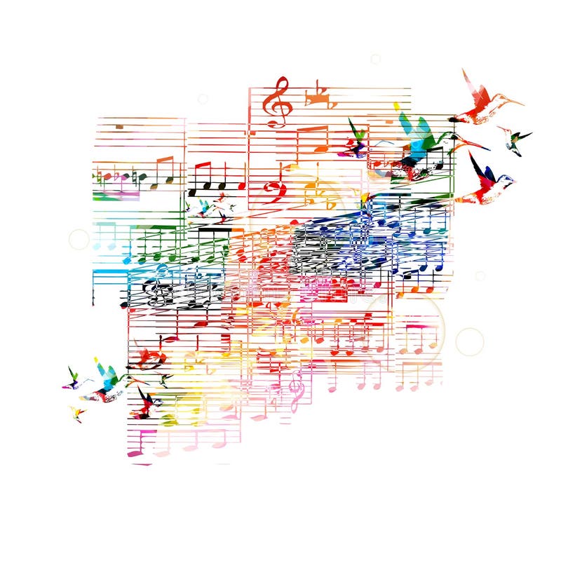 Colorful Music Promotional Poster with Music Notes Isolated Vector ...