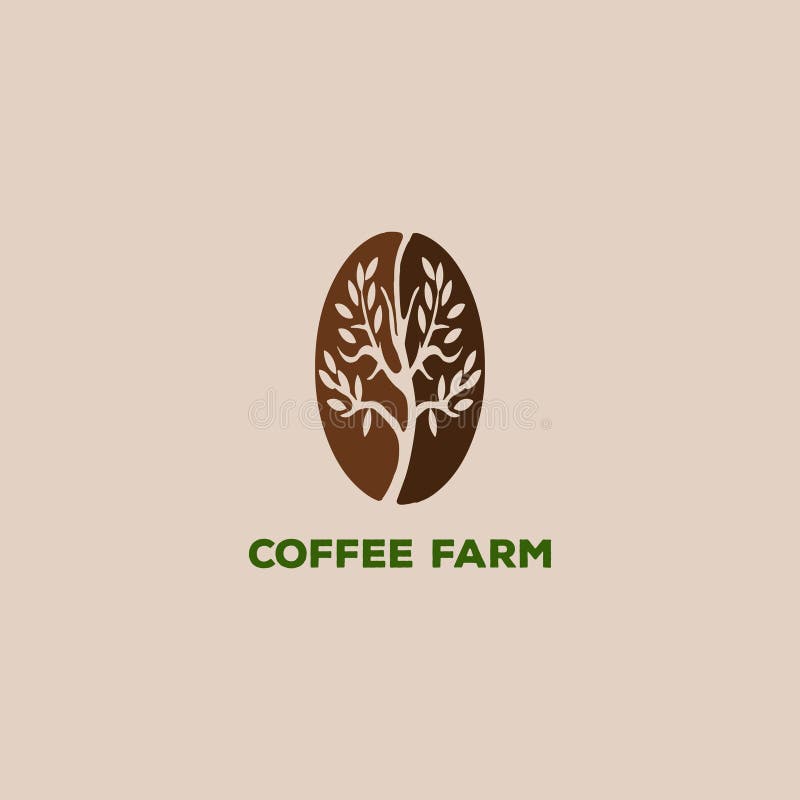 Rustic Retro Vintage Coffee Bean Tree Cafe Farm Shop Logo Design Stock ...