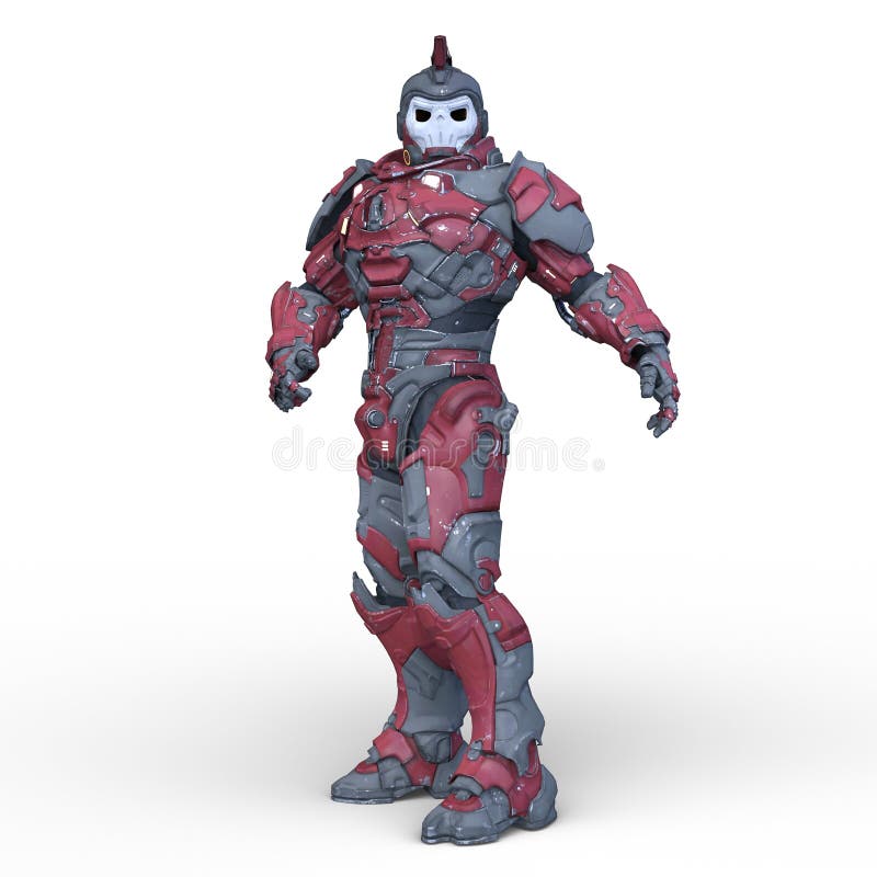 3.ª Representación De Un Robot Esquelético Stock de ilustración ...