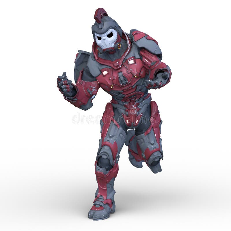 3.ª Representación De Un Robot Esquelético Stock de ilustración ...