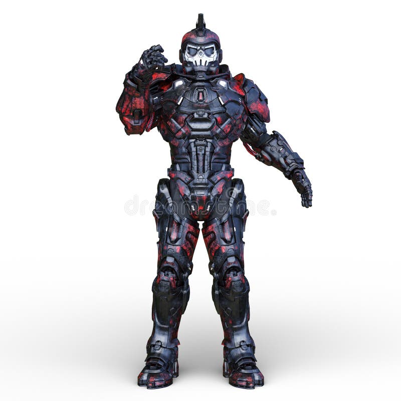 3.ª Representación De Un Robot Esquelético Stock de ilustración ...