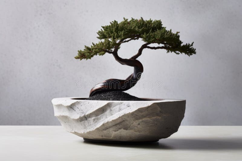 árbol De Bonsai Podado En Una Moderna Olla Minimalista Stock de ... árbol De Bonsai Podado En Una Moderna Olla Minimalista Stock de ...