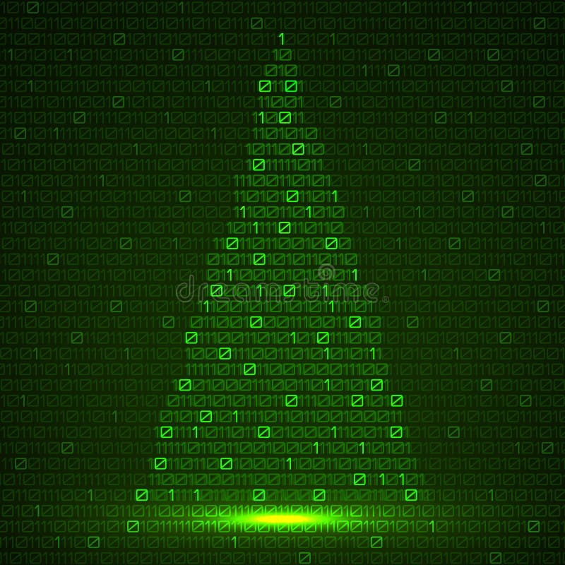 árbol De Navidad Digital Con Código Binario. árbol De Navidad Stock de ilustración - Ilustración ...