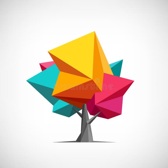 Árbol Poligonal Conceptual Vector Abstracto Ilustración del Vector - Ilustración de paisaje ...