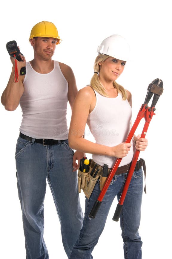 Équipe de construction image stock. Image du femelle, homme - 562431