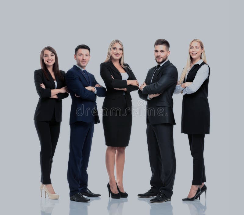 Équipe Réussie D'affaires D'isolement Sur Le Fond Blanc Image stock ...