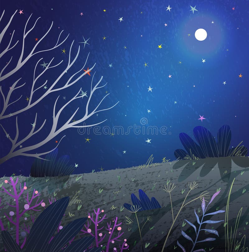 étoiles Magiques Dans Le Ciel Nocturne Fond Sombre Pour Les Enfants