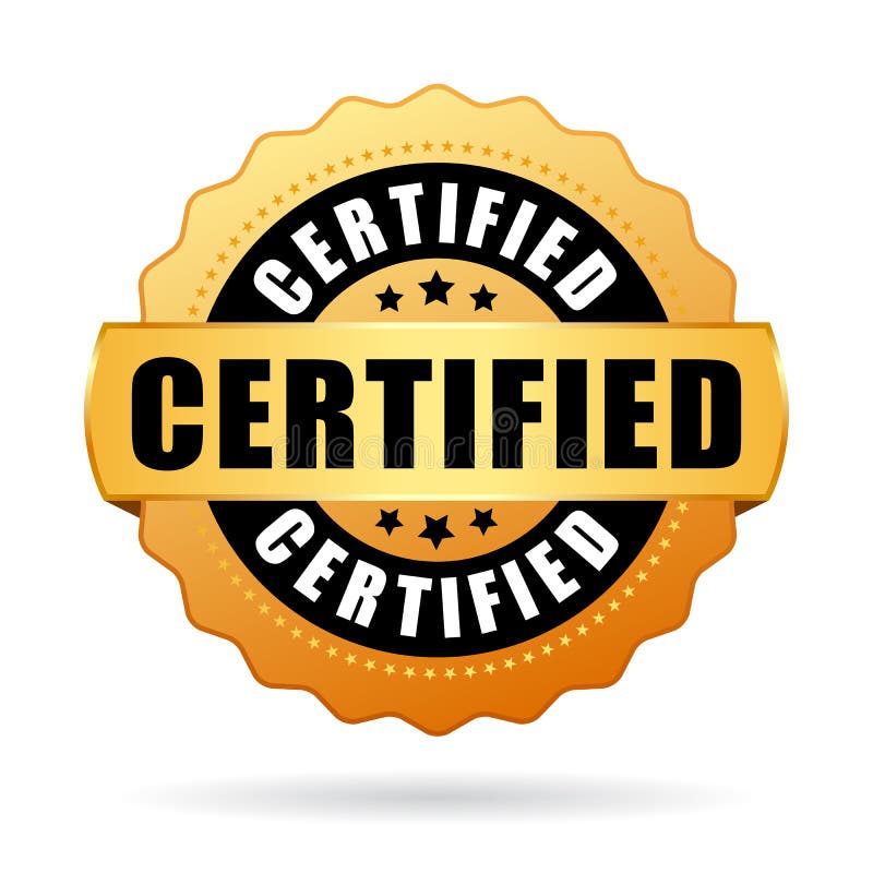 Selo De Ouro Certificado Isolado Em Fundo Branco. Ilustração Vetorial ... Selo De Ouro Certificado Isolado Em Fundo Branco. Ilustração Vetorial ...