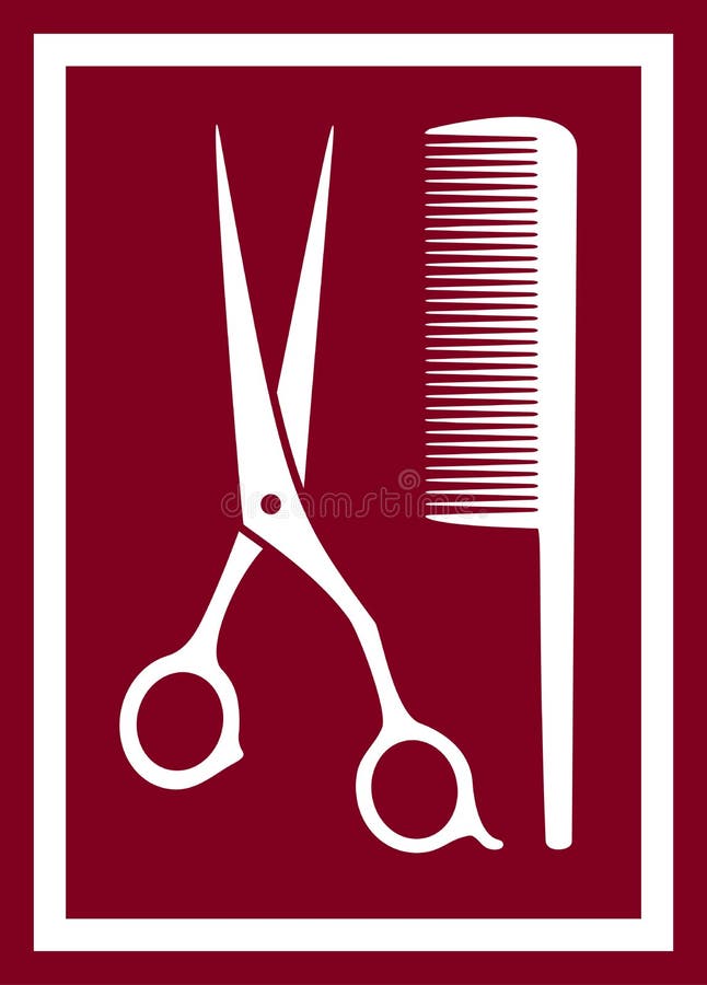 Ícone Com Tesouras E Pente Do Barbeiro Ilustração Do Vetor Ilustração
