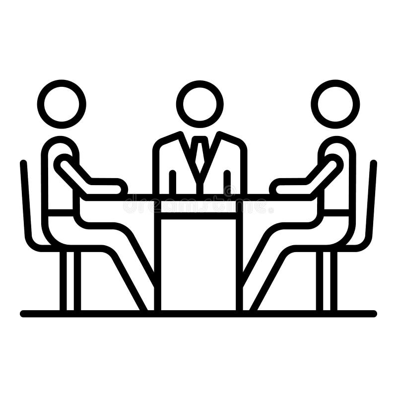 Ícone Da Reunião De Negócios Estilo Do Esboço Ilustração Do Vetor