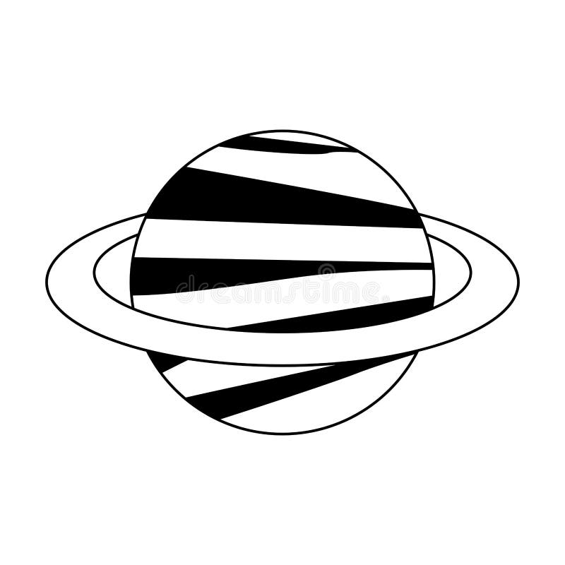 Linha Da Imagem Da Astronomia Do Planeta De Saturno Ilustração Stock
