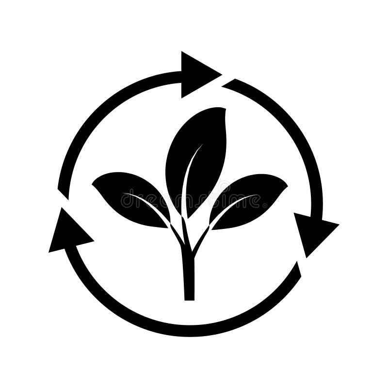 ícone Orgânico De Reciclagem Vetor Conjunto Eco Care Ilustração Sinal