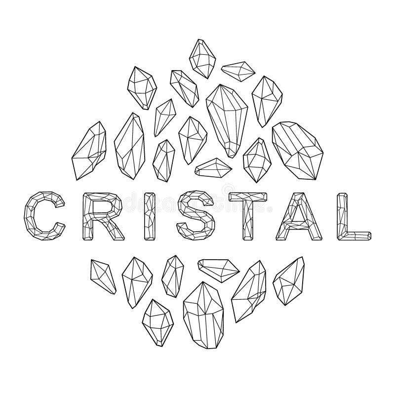 Set of Vector Crystal Shapes Stock Vector - Illustration of black ... Set of Vector Crystal Shapes Stock Vector - Illustration of black ...