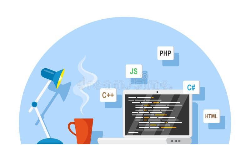 Coding, Programming, Application Development Concept Banner Design Stock Vector - Illustration ...