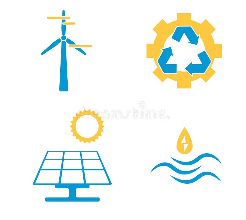 Renewable Energy Or Ecology Logo Templates Solar Energy Wind Energy