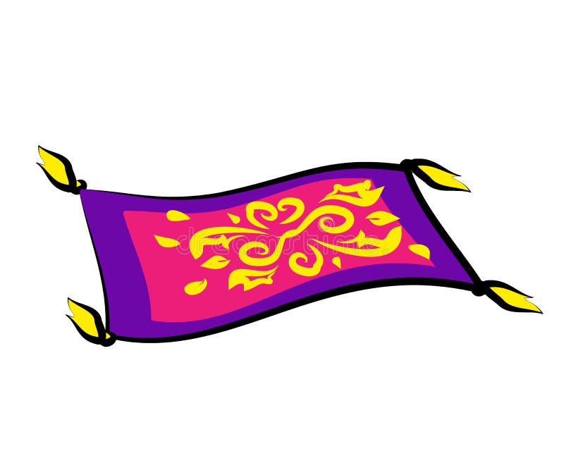 Magic Flying Carpet on a White Background.Cartoon. Stock Vector - Illustration of vector ...