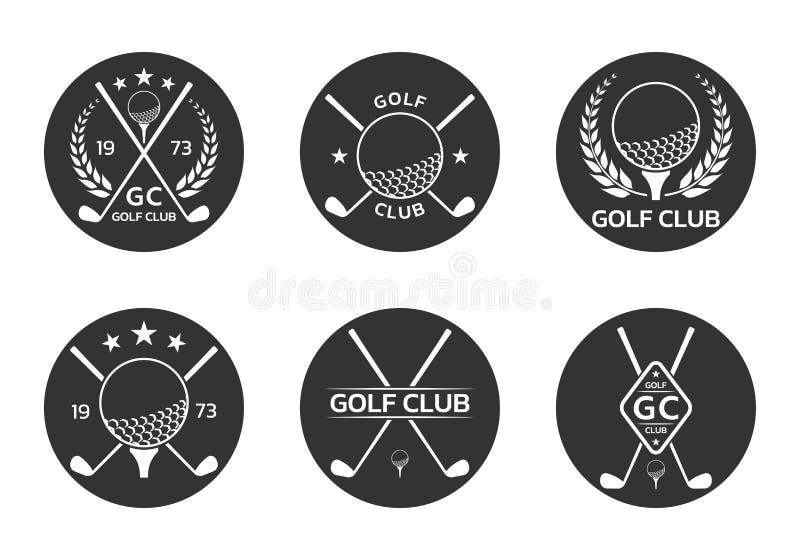 Golf Icon Crossed Golf Clubs Or Sticks With Ball On Tee Vector