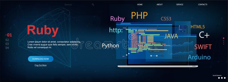 Ruby programming language stock vector. Illustration of cloud - 154442692