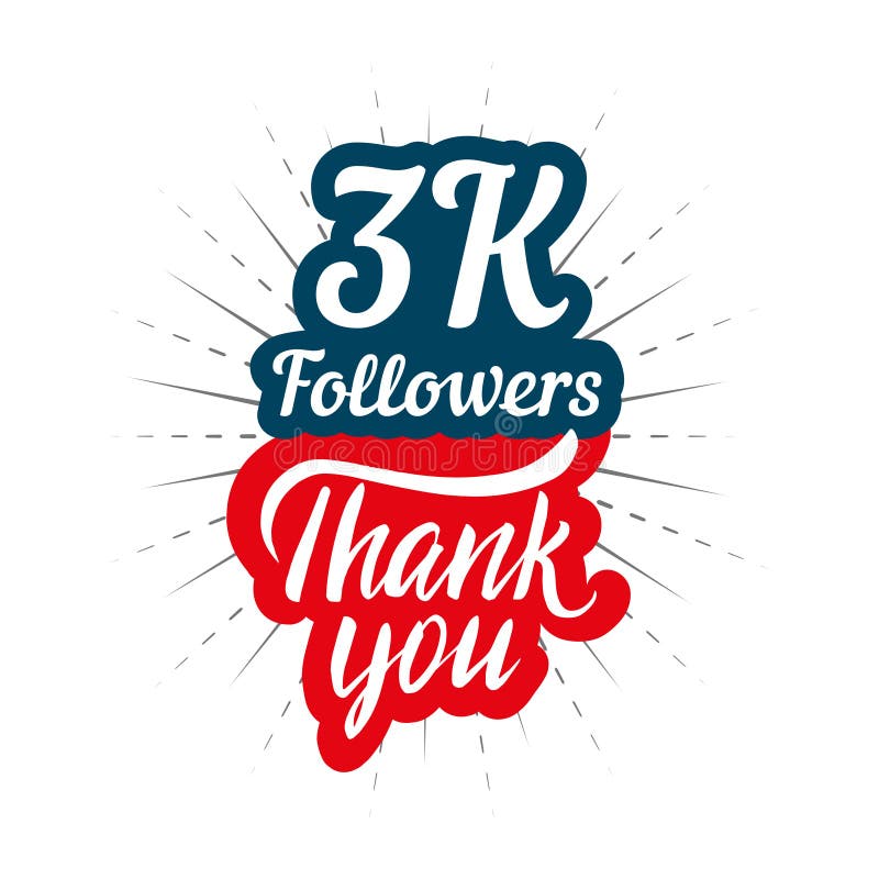 3k Followers Thank You Vector Social Media Template Stock Vector