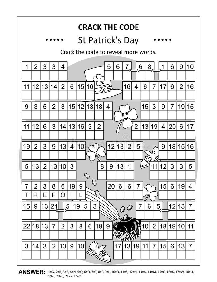 Codebreaker Word Puzzle, St. Patrick S Day Themed Stock Vector ... Codebreaker Word Puzzle, St. Patrick S Day Themed Stock Vector ...