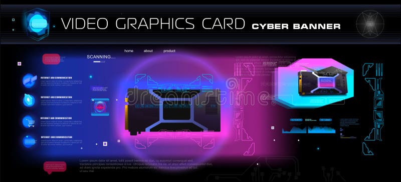 GPU banner design stock vector. Illustration of component - 277028096