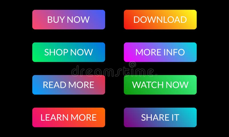 Gradient Buttons User Interface Web Button Material Design Ui Rectangular Shape App Action