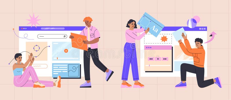 Group of People are Engaged in Web Design of Websites and Mobile Apps ... Group of People are Engaged in Web Design of Websites and Mobile Apps ...