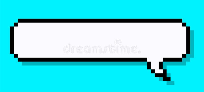 Pixel Speech Bubble or Chat Icon. Pixel Art Communication Bubble with Shadow Stock Vector ...