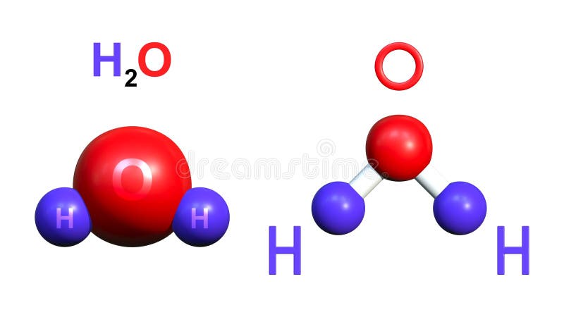 Water (H2O) Molecular Structure, Water Molecule Structure Atomic, Chemical Molecular Formula ...
