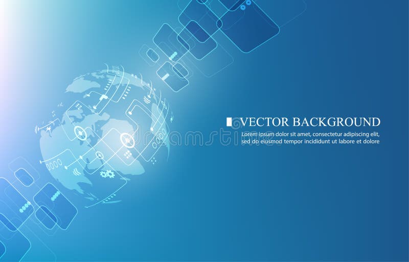 Global Network Connection Technology Vector Backgrounds Stock Illustration - Illustration of ...
