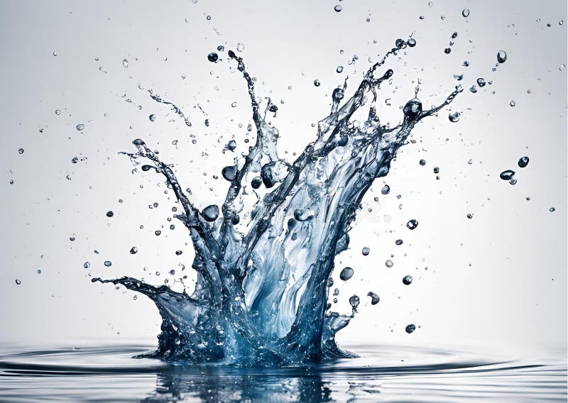 Dynamic Water Splash Crown Abstract Blue Liquid Texture High Resolution Photography AI Generated ...