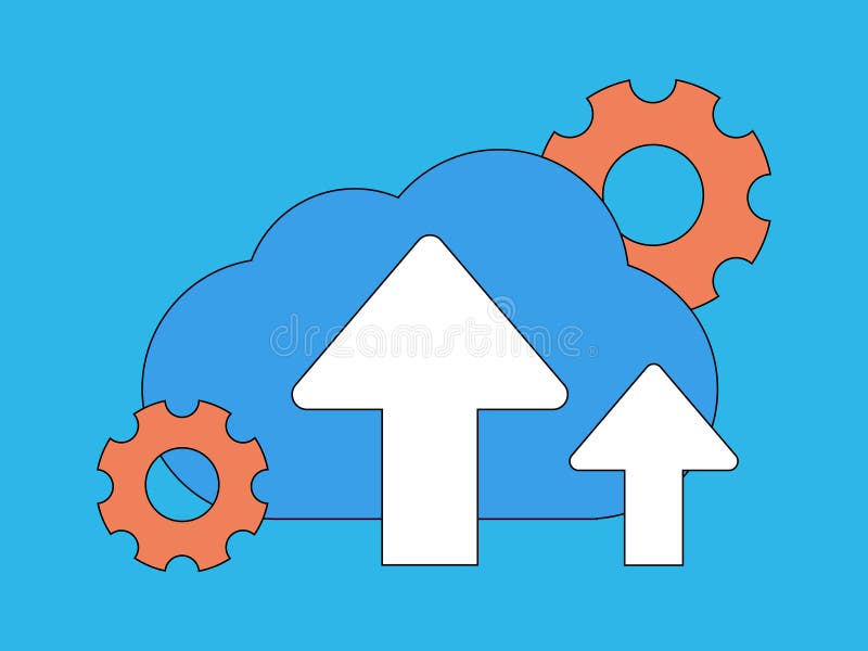 Business Collaboration Cloud Computing Flat Vector Concept Operation Hand Drawn Illustration ...