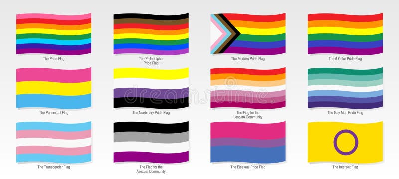 在白色背景上挥舞旗帜lgbtiq和不同的性取向. 矢量图像 向量例证 - 插画 包括有 男人, 快乐: 267623040