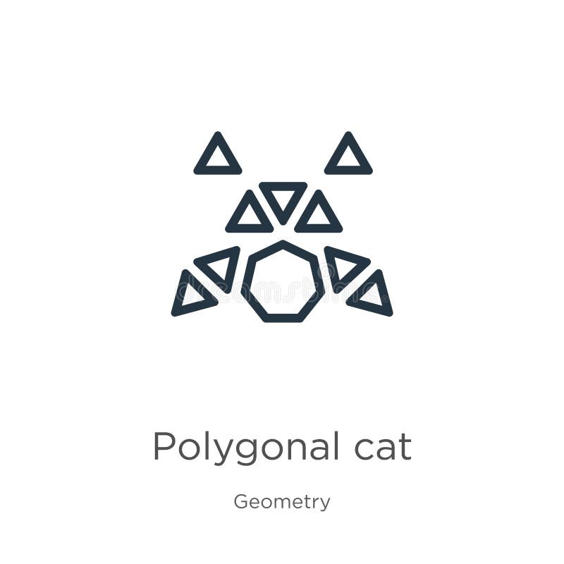 多边形猫图标 Thin Linear Polygonal Cat Outline Icon Isolated on White ... 多边形猫图标 Thin Linear Polygonal Cat Outline Icon Isolated on White ...