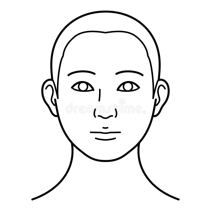 Human Head Model, Head Skin, Outline, Side View, Facing Left, Vector File Set Stock Vector ...