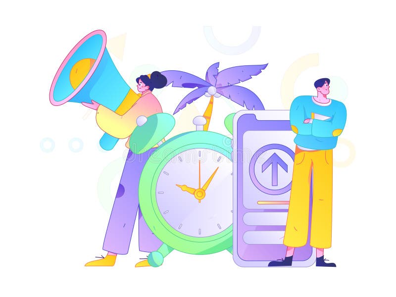 Notification Announcement Vector Creative Flat Hand Drawn Illustration Stock Vector ...